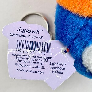 Vintage Copyright 1994 MJC Swibco Puffkins Squawk the Parrot Plush ...