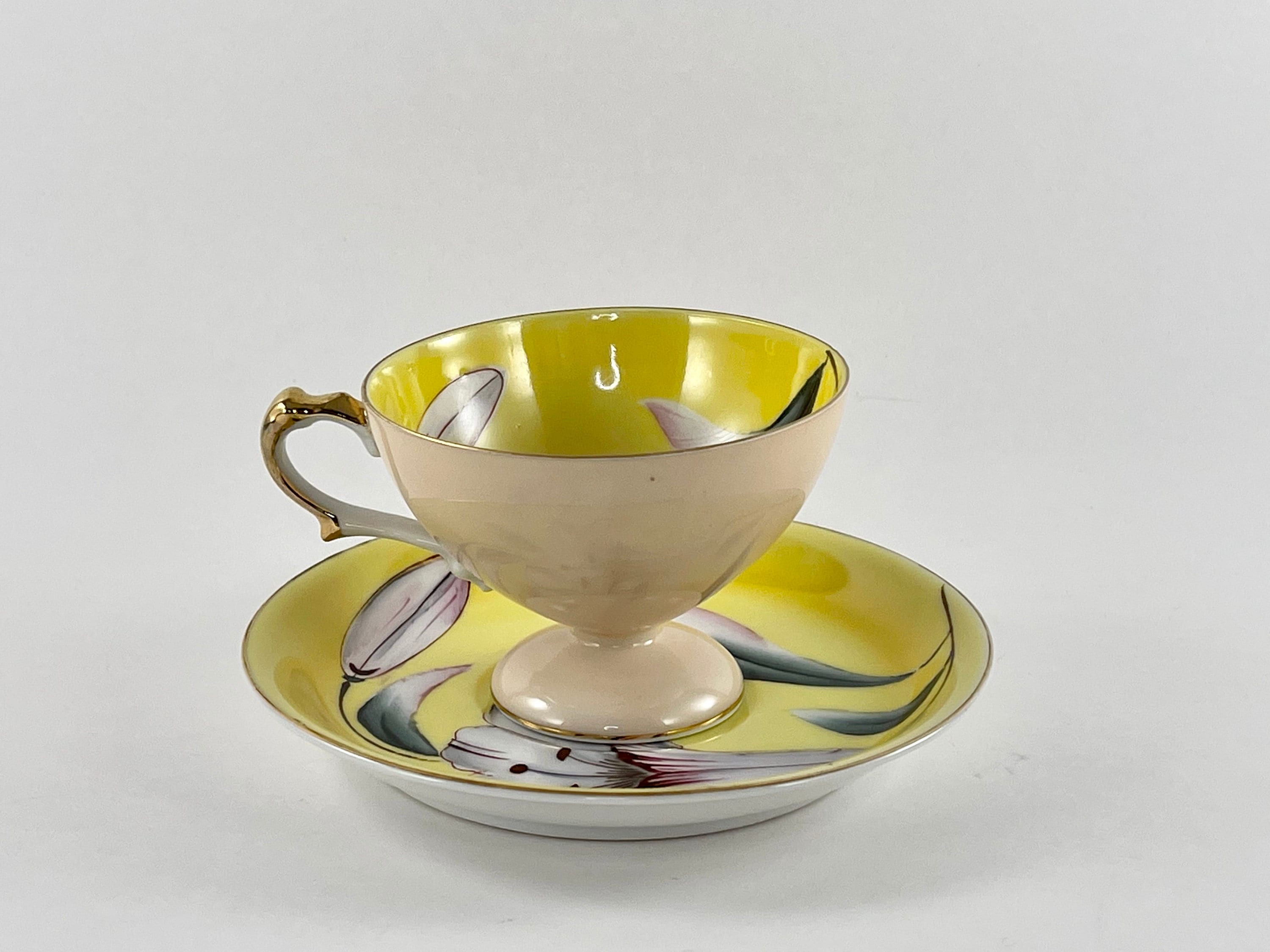 Vintage 1960s Wales China - Hand Painted Lillies Bone China Teacup and ...