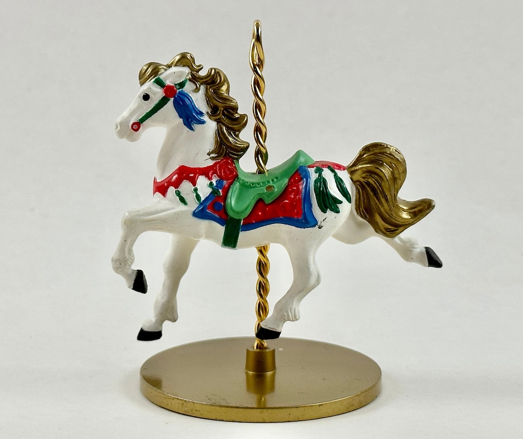 Vintage 1989 Hallmark Cards Inc - Carousel Horse Series - "snow ...