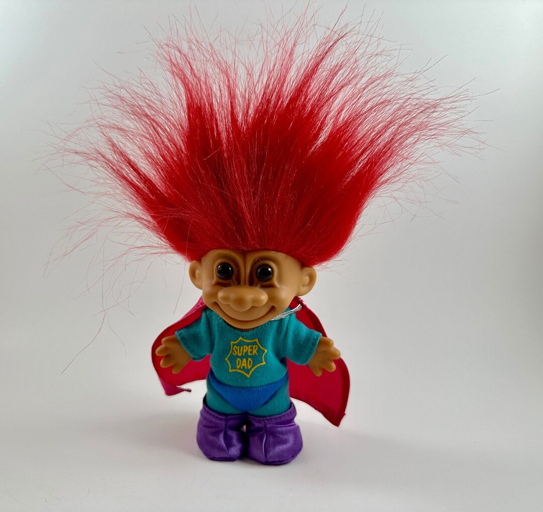 Vintage 1990s Russ Berrie & Co Inc - Red Hair Troll Doll - "super Dad ...