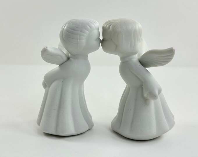 Vintage 1980s Giftco Inc - "kissing Angels" Bisque Porcelain Figurines ...