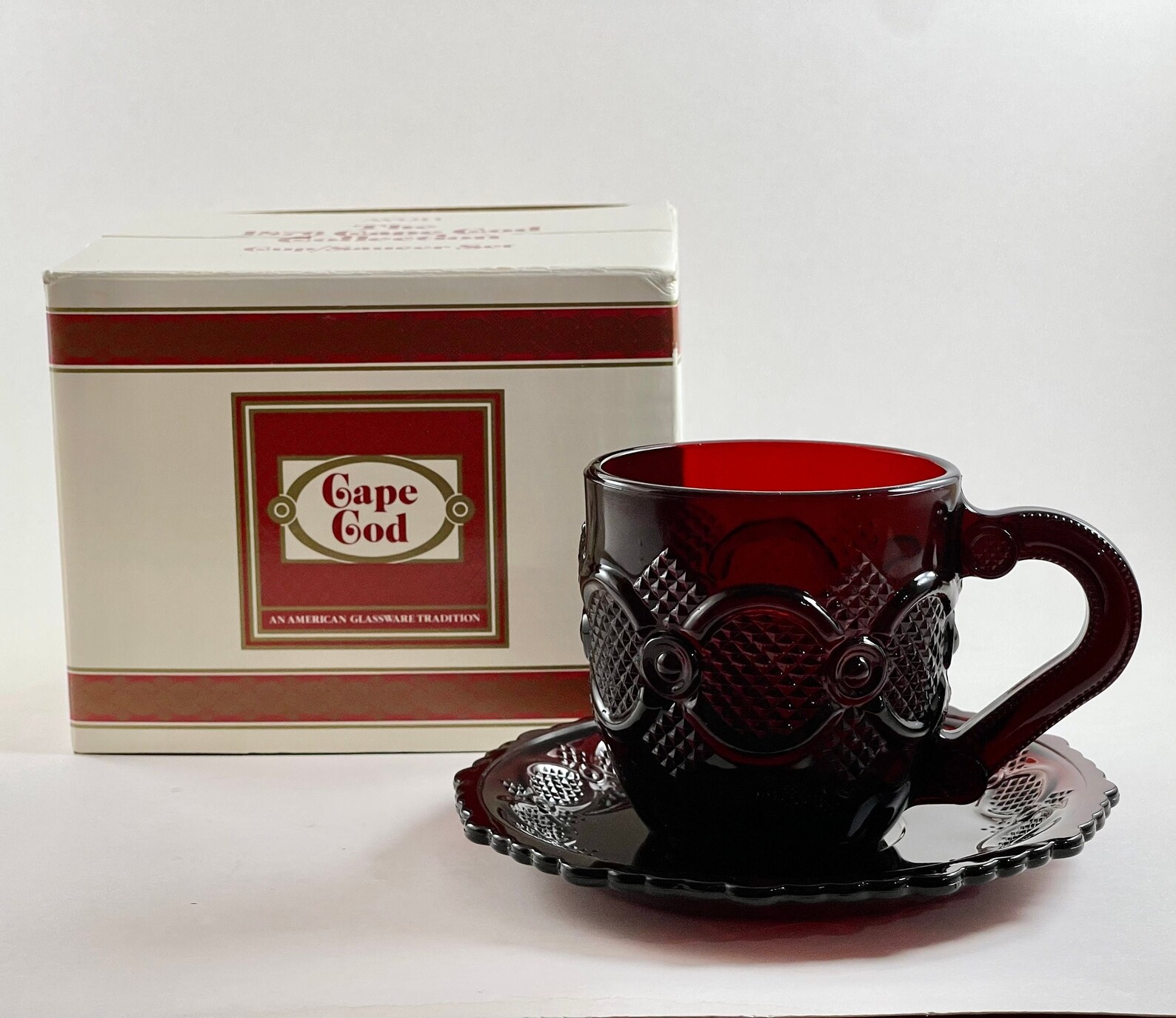 Vintage 1990 Avon the 1876 Cape Cod Collection Ruby Red Cup & - Etsy