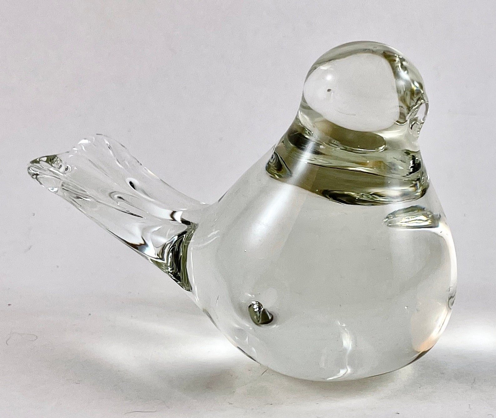 Vintage 1980s Solid Glass Bird W/yellow Tint Paperweight - Etsy