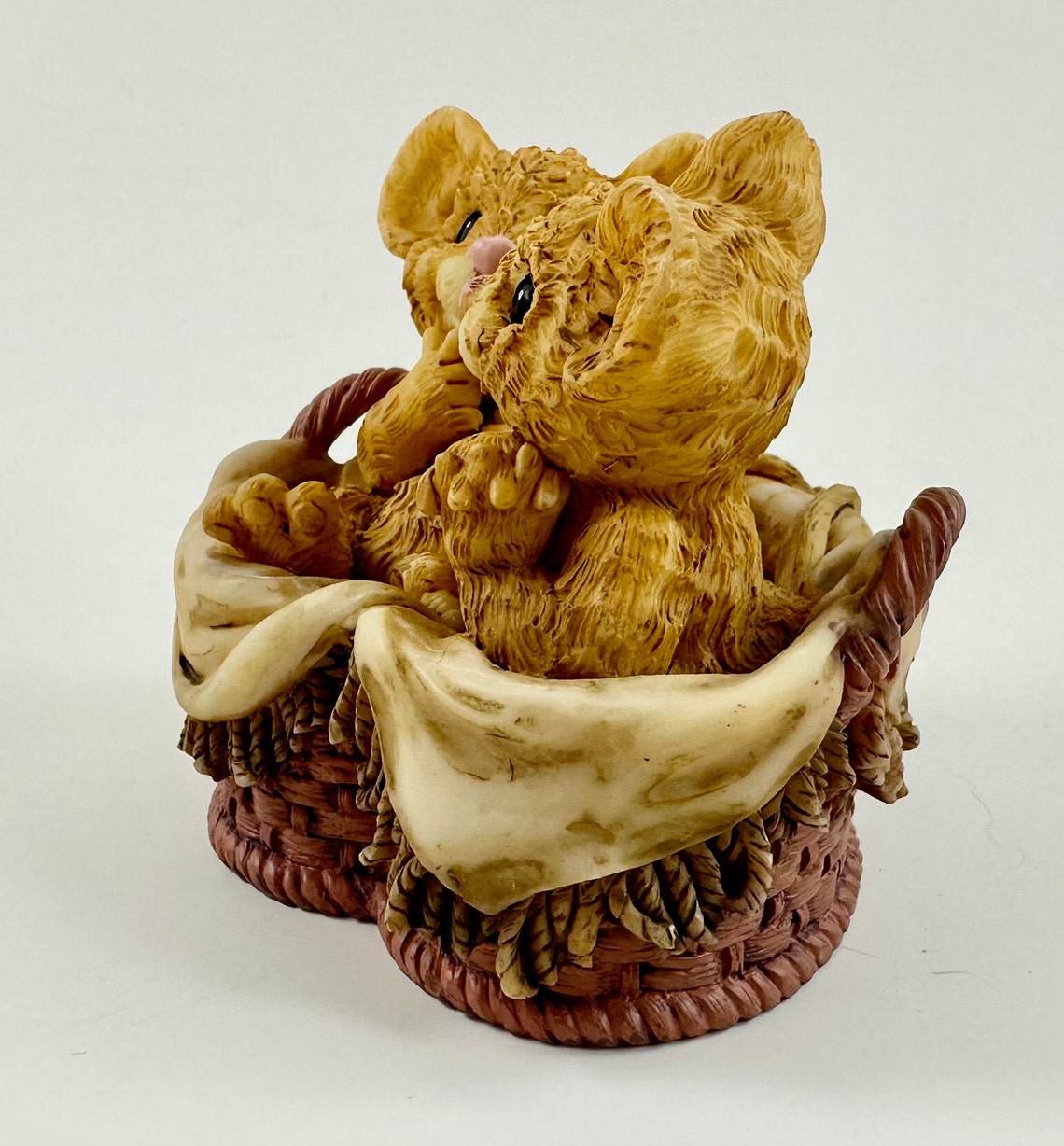 Vintage 1990s Hand Painted Mice Sitting in A Pink Heart Shaped - Etsy