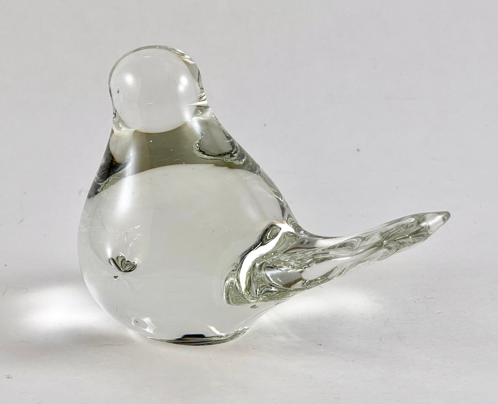 Vintage 1980s Solid Glass Bird W/yellow Tint Paperweight - Etsy