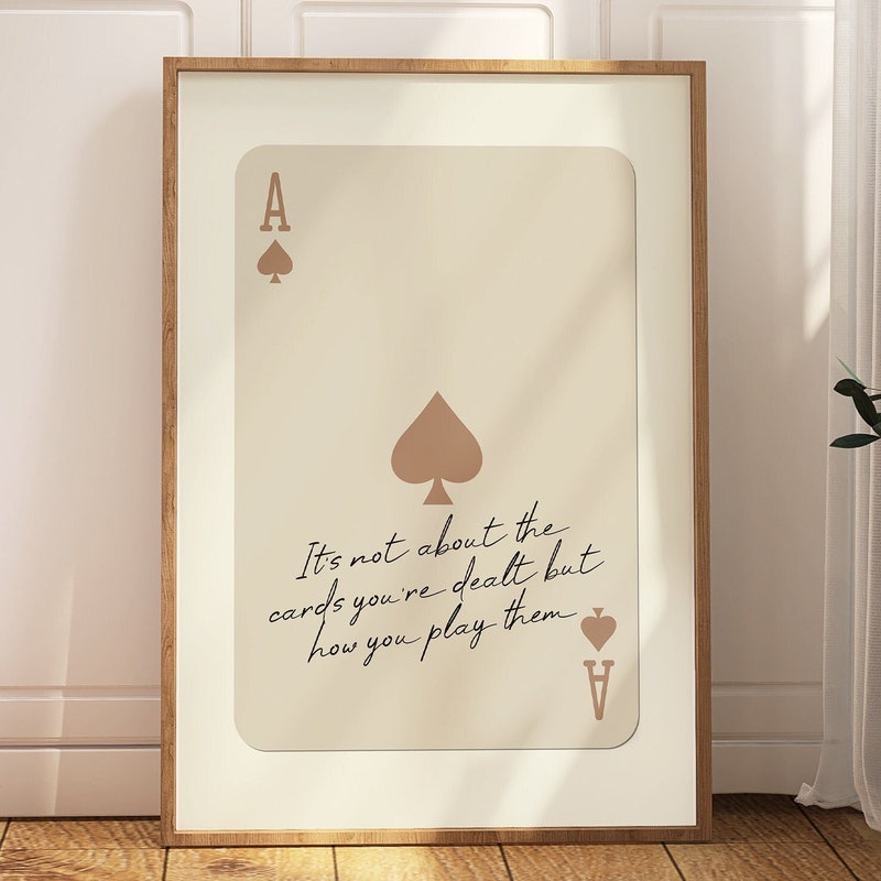 Ace Card Quote Poster - Etsy