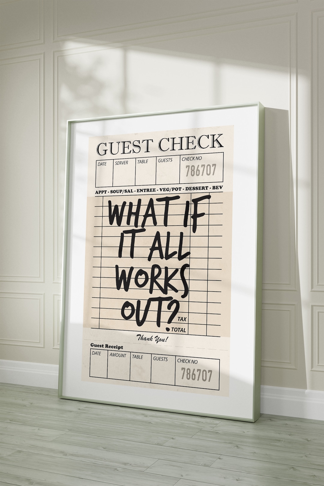 Guest Check Wall Art, What If It All Works Out Print, Positive ...