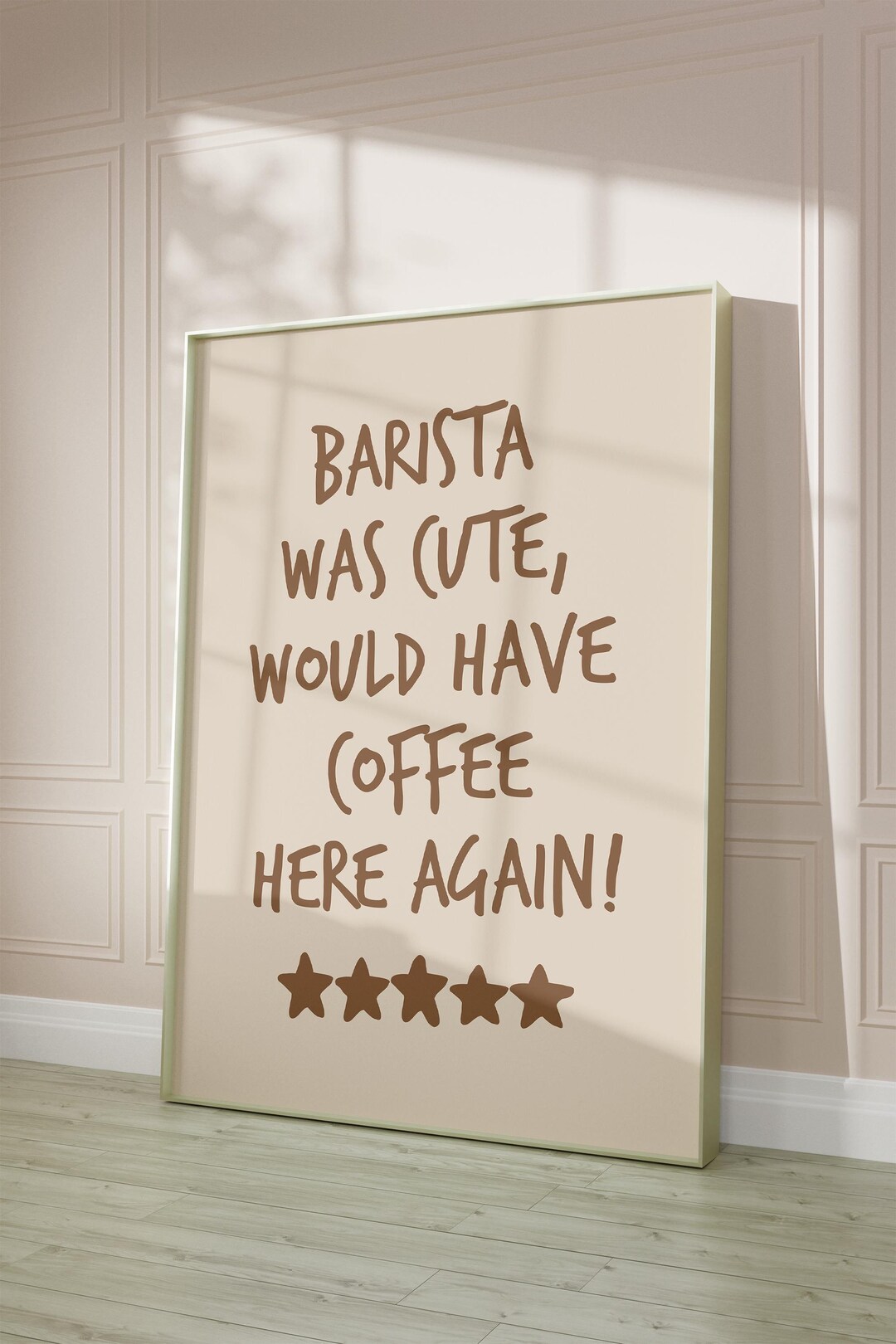Barista Was Cute Art Print, Coffee Lover Gift, Printable Kitchen Quote ...