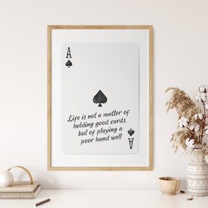 Ace of Spades Print, Trendy Playing Card Artwork, Motivational Quote ...
