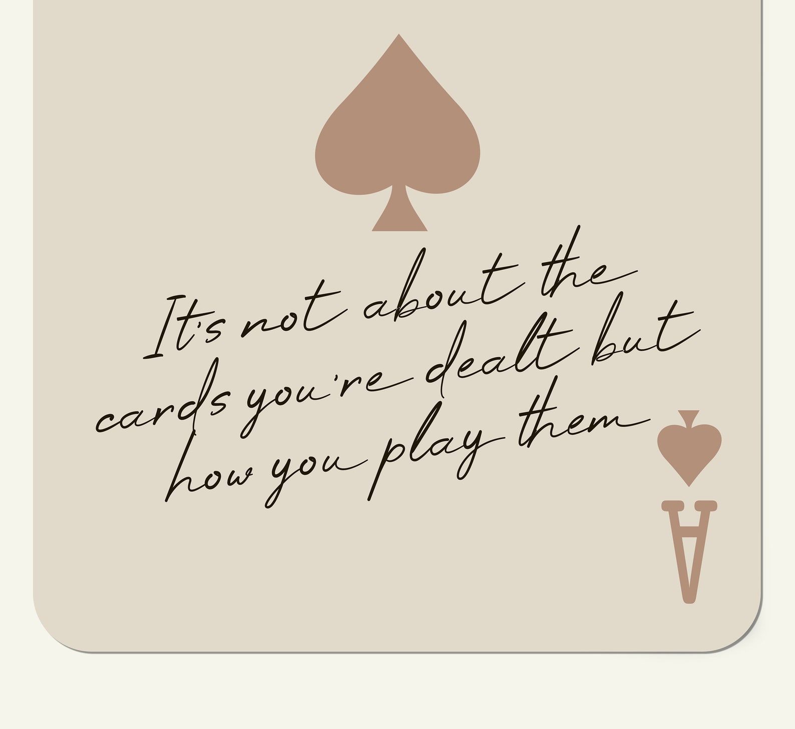 Ace of Spades Print, Retro Playing Card Wall Art, Inspiring Quote ...