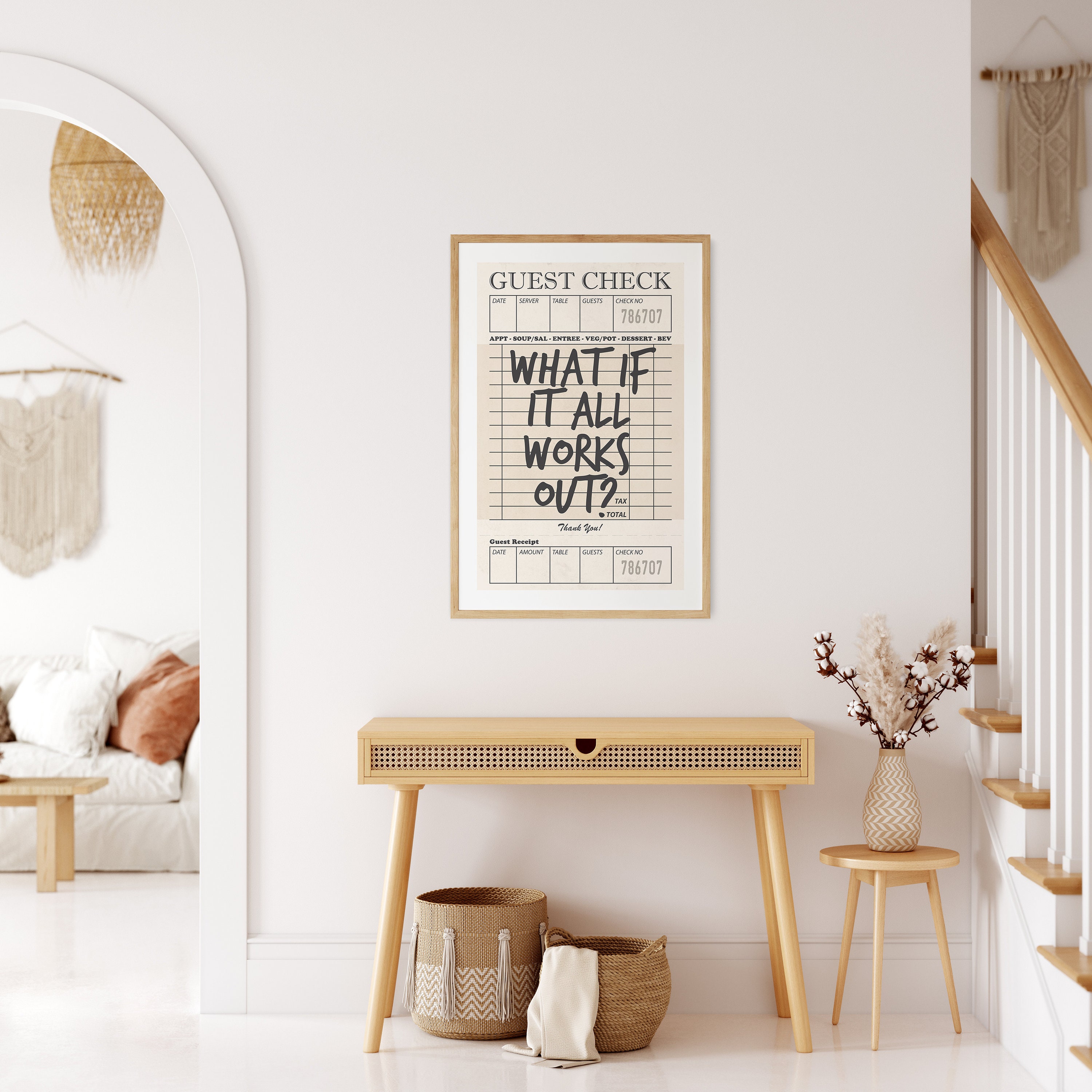 Guest Check Wall Art, What If It All Works Out Print, Positive ...