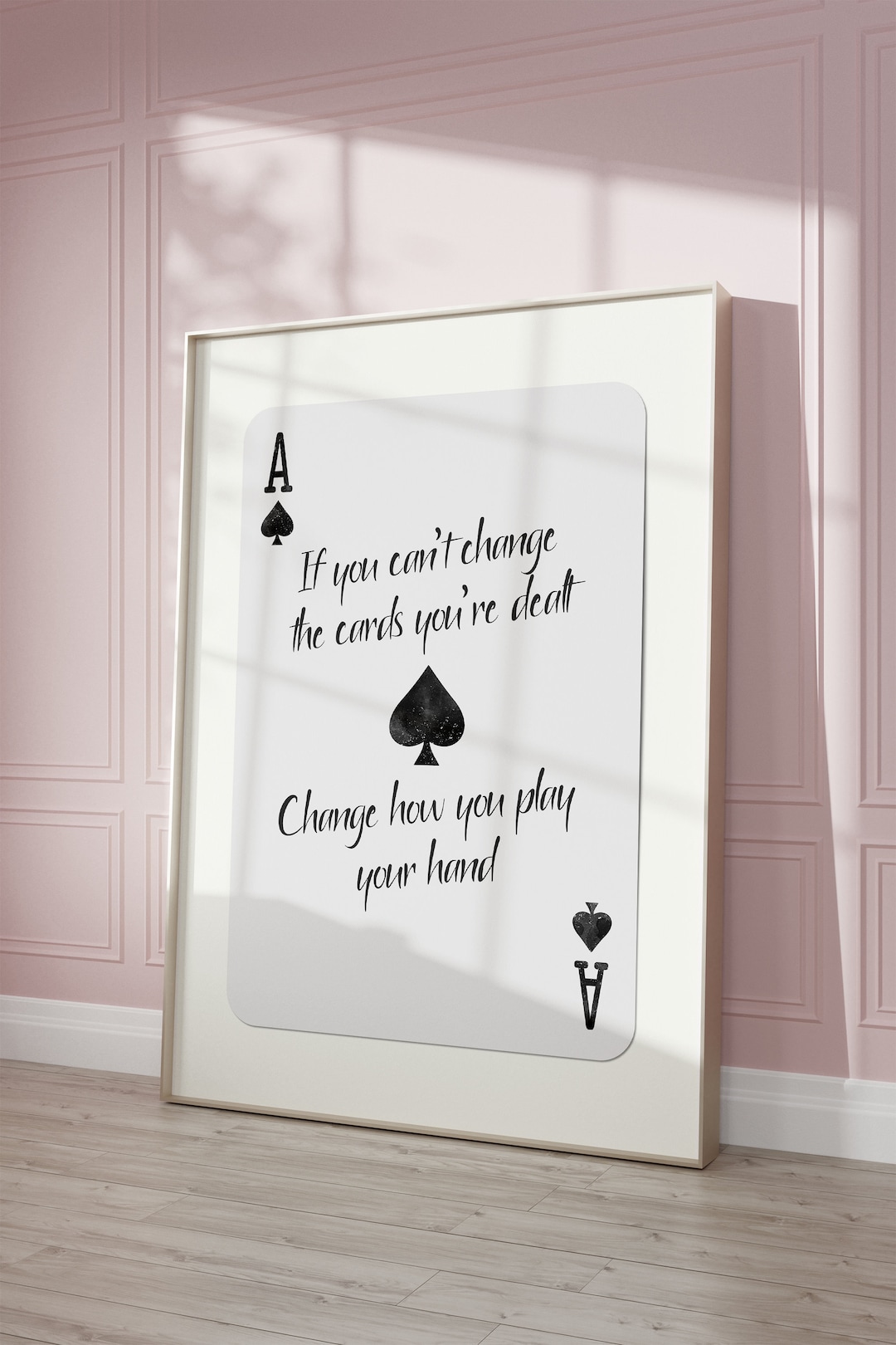 Ace Playing Card Wall Art, Trendy Retro Print, Black White Aesthetic ...