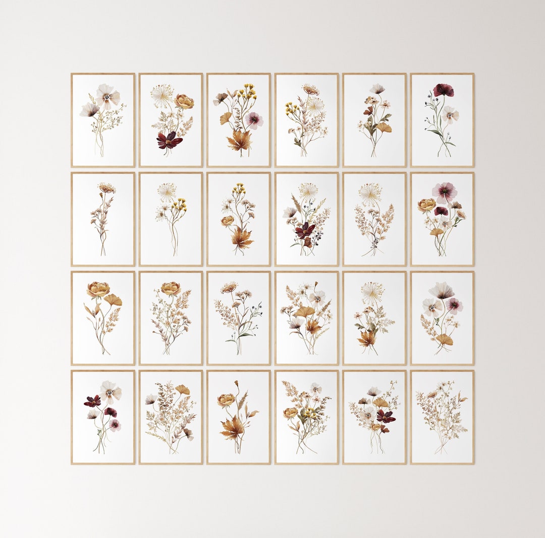 Wildflowers Wall Print Bundle, Gallery Wall Set of 24 Prints ...