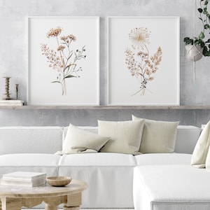 Wildflowers Print Set of 6, Watercolor Flower Gallery Wall Set, Boho ...