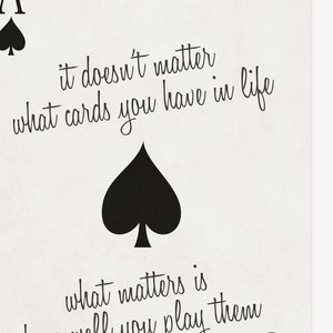 Ace of Spades Print, Vintage Playing Card Poster, Retro Bar Cart Art ...