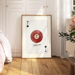 777 Angel Number Print, Lucky Pool Ball Wall Art, Playing Card Poster ...