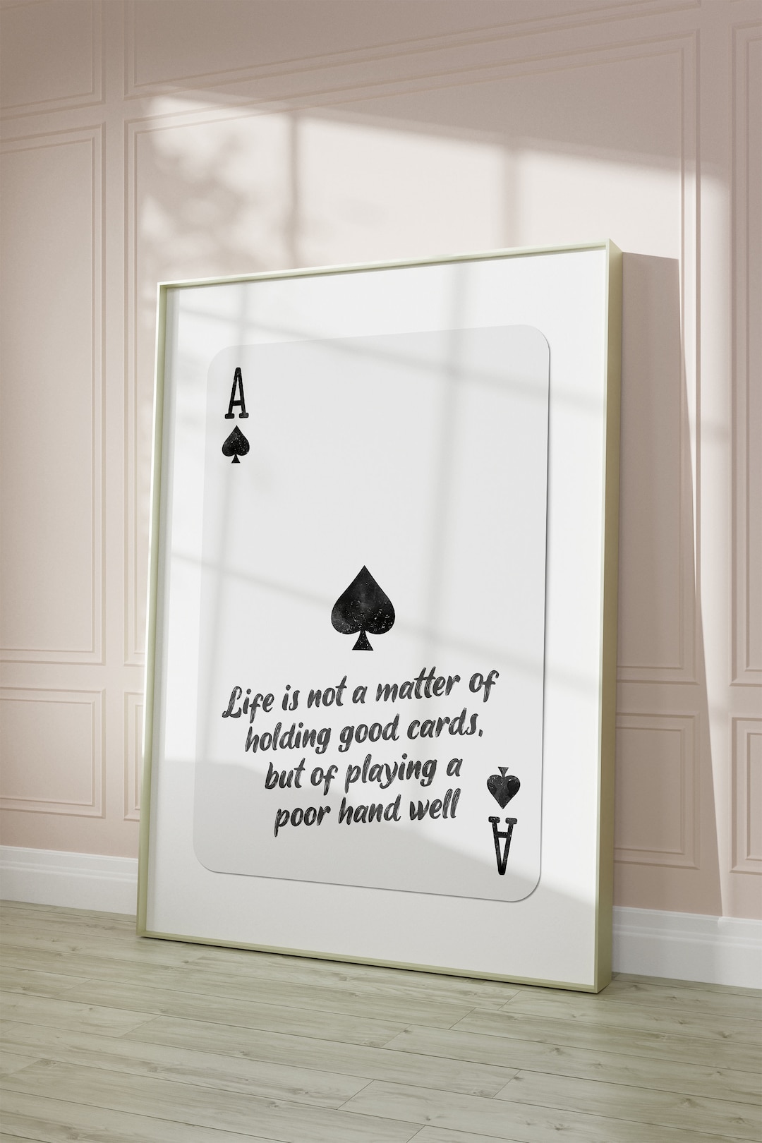 Ace of Spades Print, Trendy Playing Card Artwork, Motivational Quote ...