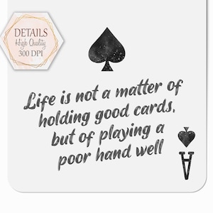 Ace of Spades Print, Trendy Playing Card Artwork, Motivational Quote ...