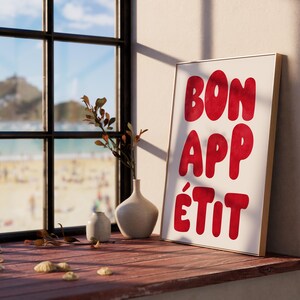 Bon Appetit Wall Art, Dining Room Wall Decor, Modern Kitchen Poster ...