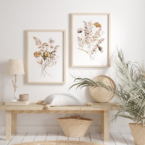 Wildflowers Print Set of 6, Watercolor Flower Gallery Wall Set, Boho ...
