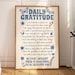 Daily Gratitude Poster, Blue Retro Print, Grateful Quote Wall Art ...
