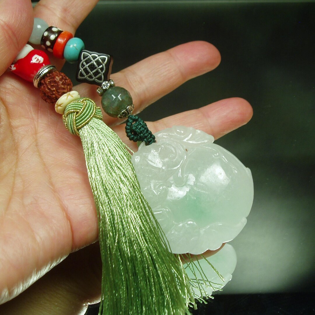 Large Jadeite Jade Charm/ Genuine Jadeite Jade Fortune Purse Charm ...