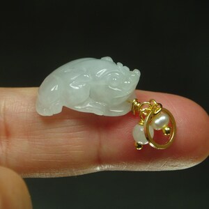 Money Toad Pendant/ Genuine Jadeite Jade Money Toad/ 16K Gold Filled ...