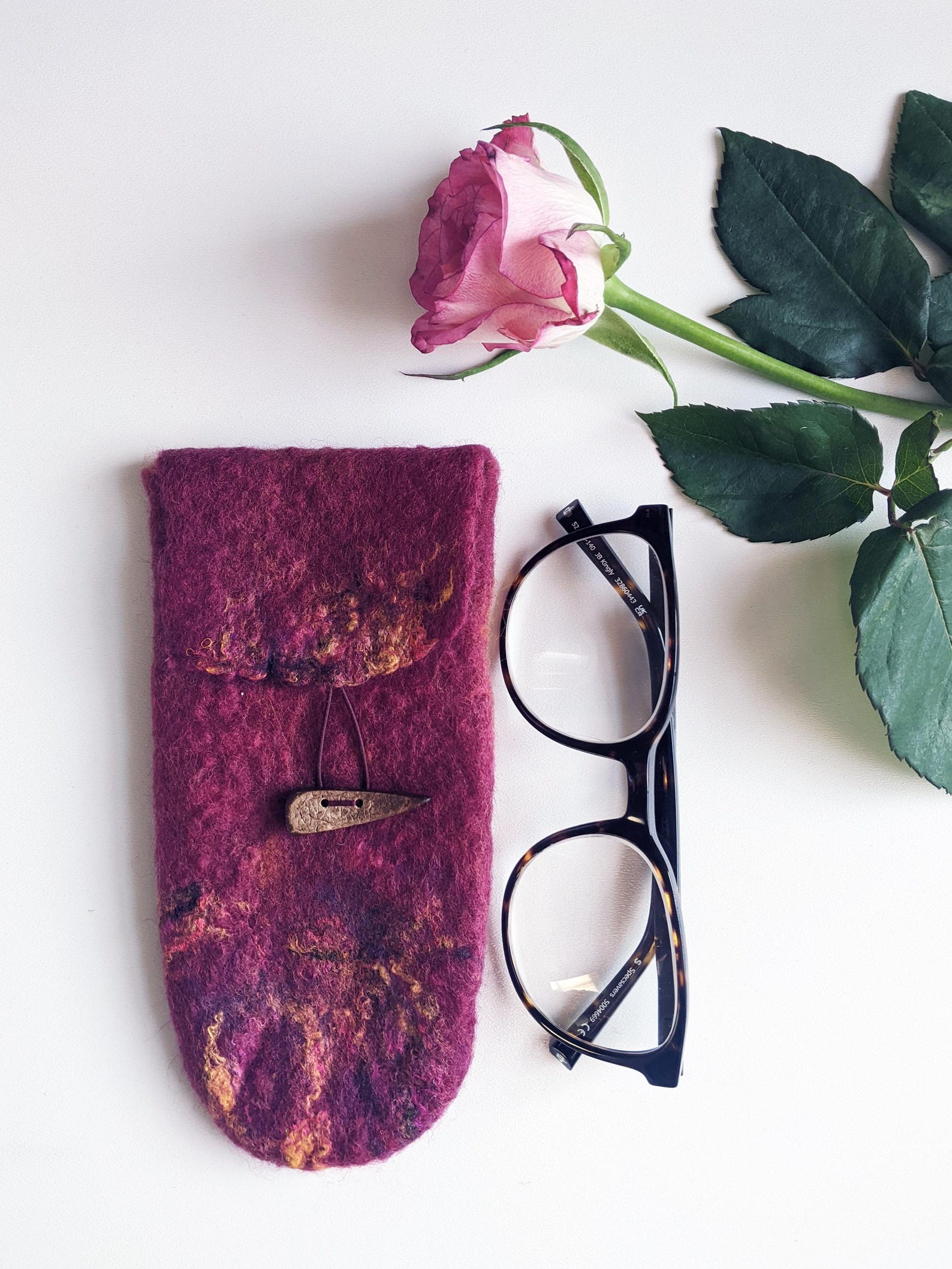Seamless, Felted Spectacle Case, Wool and Silk Pouch, Gift for Crafter ...