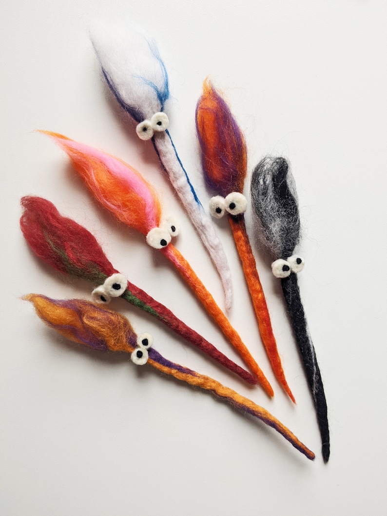 Hand Felted Book Worms, Set of Three Hand Felted Bookmarks, Felted Wool ...