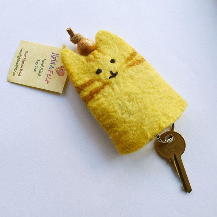 Soft Pull up Key Case, Felted Key Purse, the Pet Parent Gift, Cat Key ...