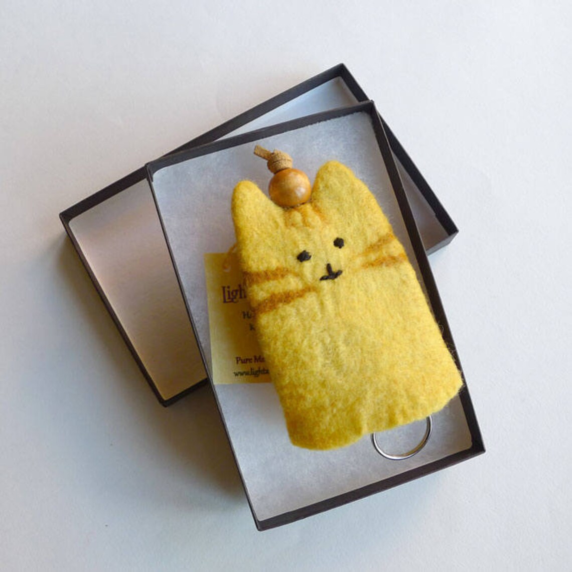 Soft Pull up Key Case, Felted Key Purse, Cat Mum Gift, Cat Key Holder ...