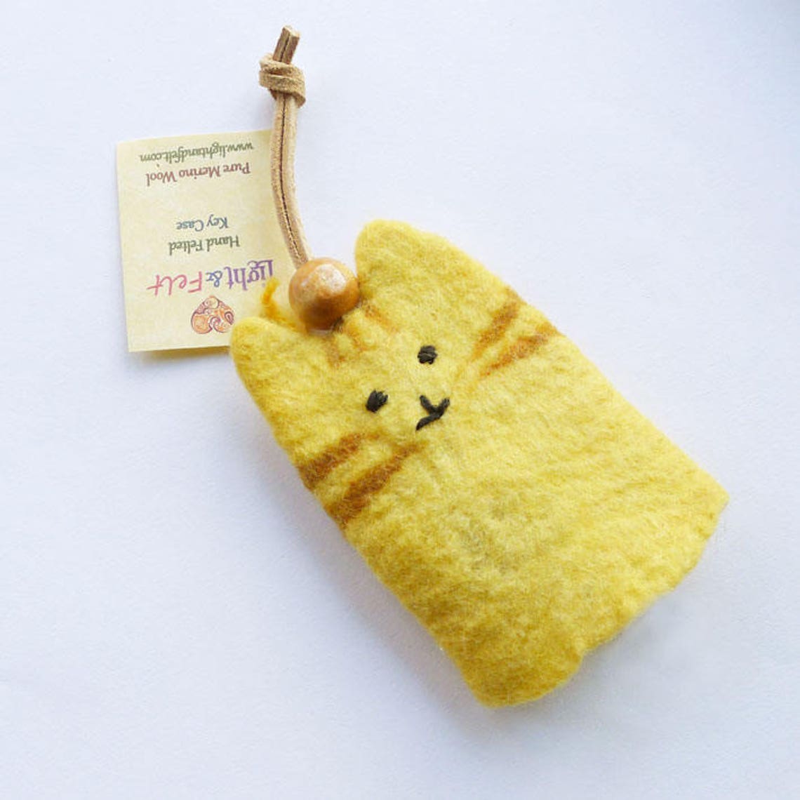 Soft Pull up Key Case, Felted Key Purse, Cat Mum Gift, Cat Key Holder ...