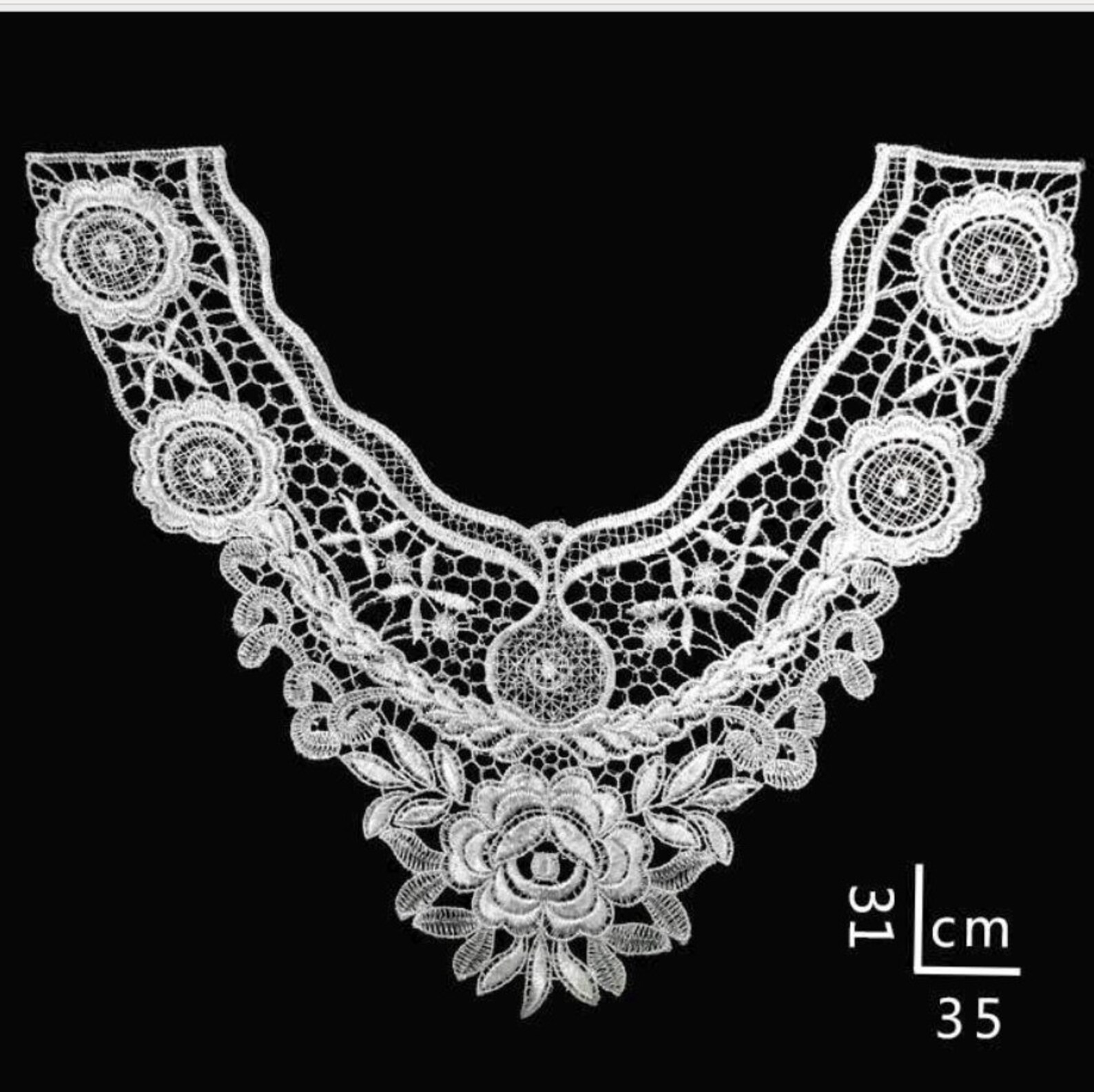 Lace Collar Applique Floral Applique Embrodiered Aplique | Etsy