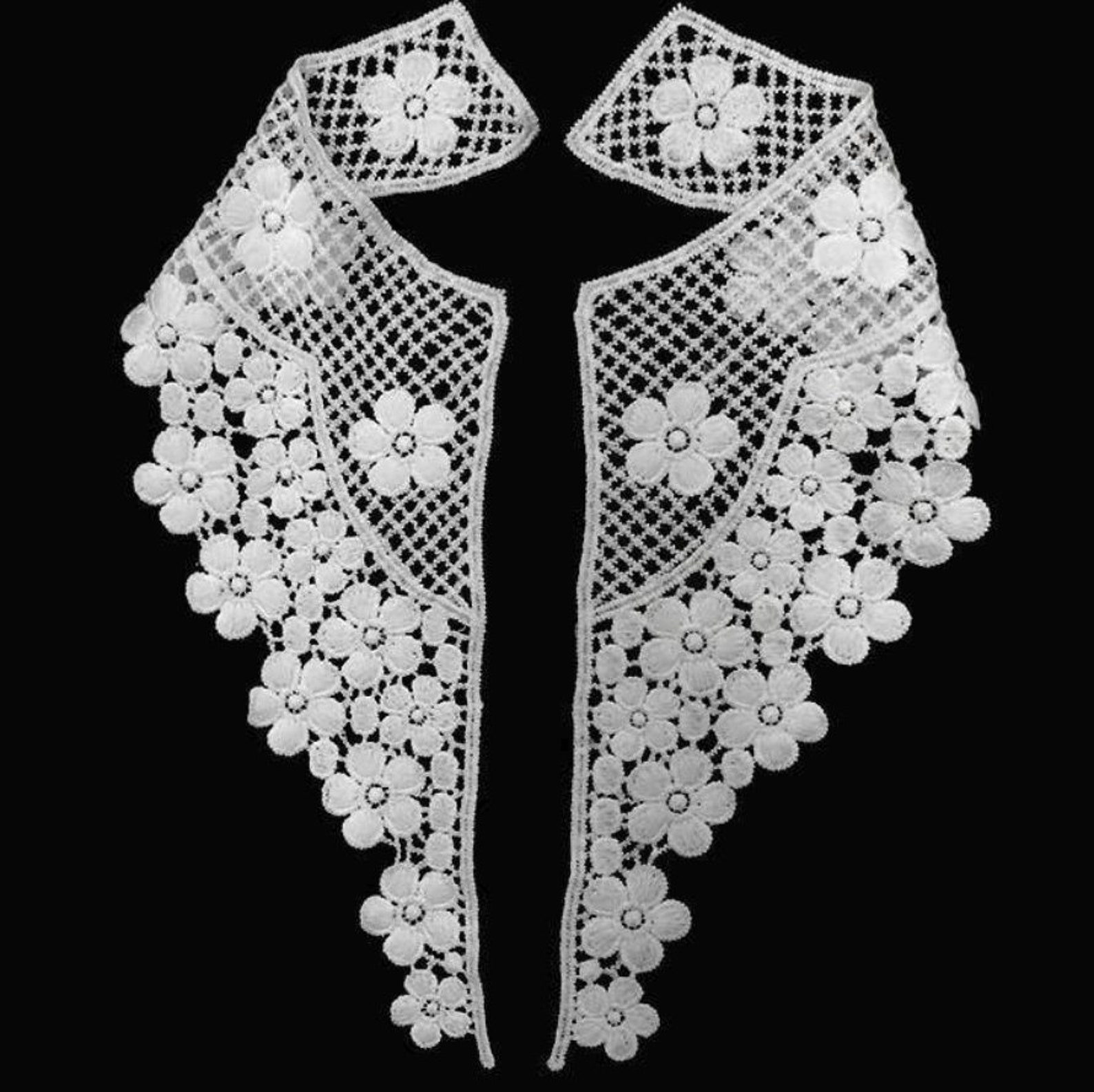 Lace Collar Applique Floral Applique Embrodiered Aplique - Etsy