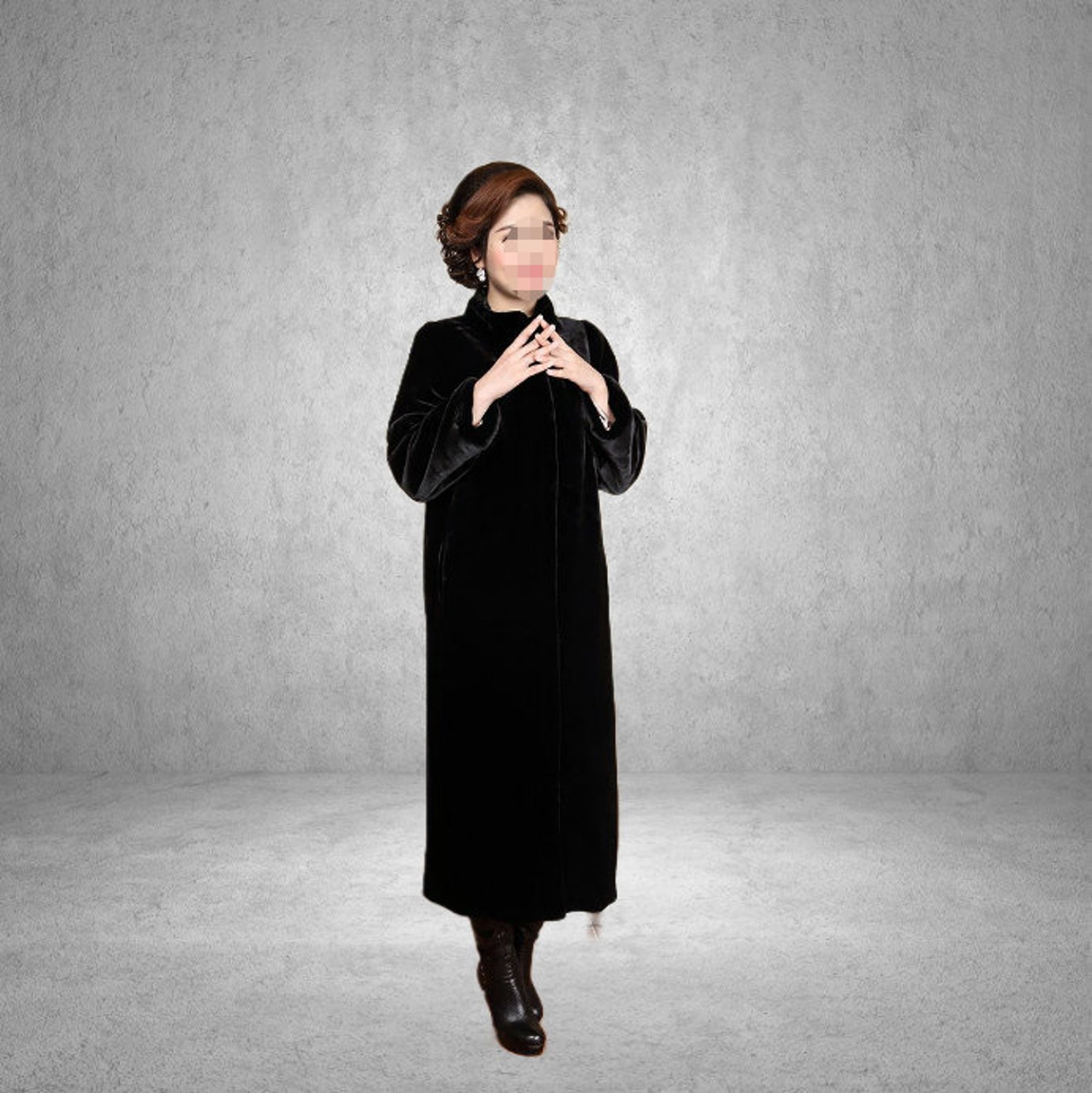 Faux Mink Fur Maxi Coat Black - Etsy