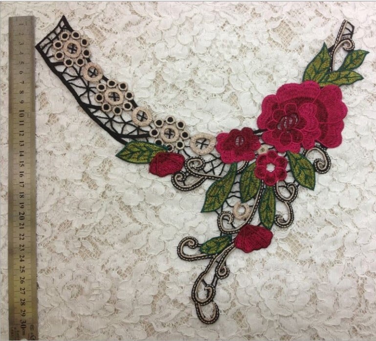 Lace Collar Applique Floral Applique Embrodiered Aplique - Etsy