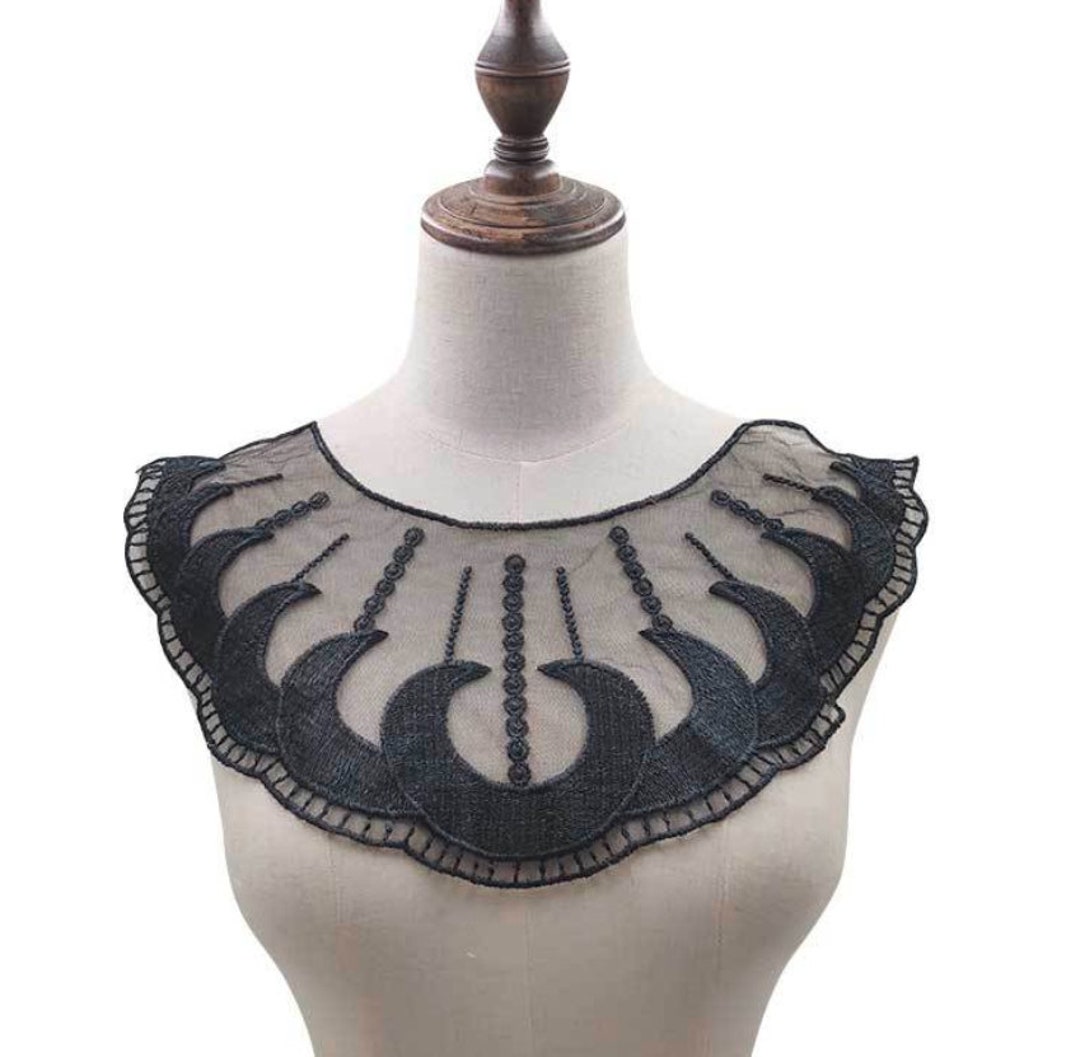 Lace Collar Applique, Floral Applique, Embrodiered Aplique, Bridal ...