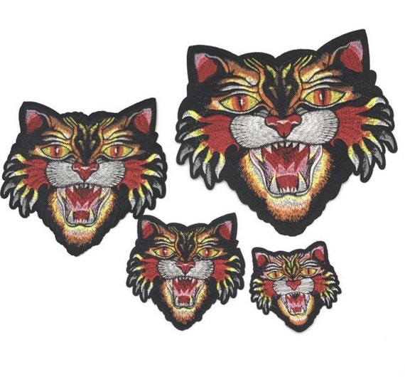 Embroidery 4 Pcs the Tiger Heads Patch Sew on Applique Sticker | Etsy
