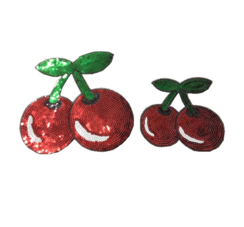 Sequined the Cherry Patch Sew on Applique Sticker for Clothing Bling ...