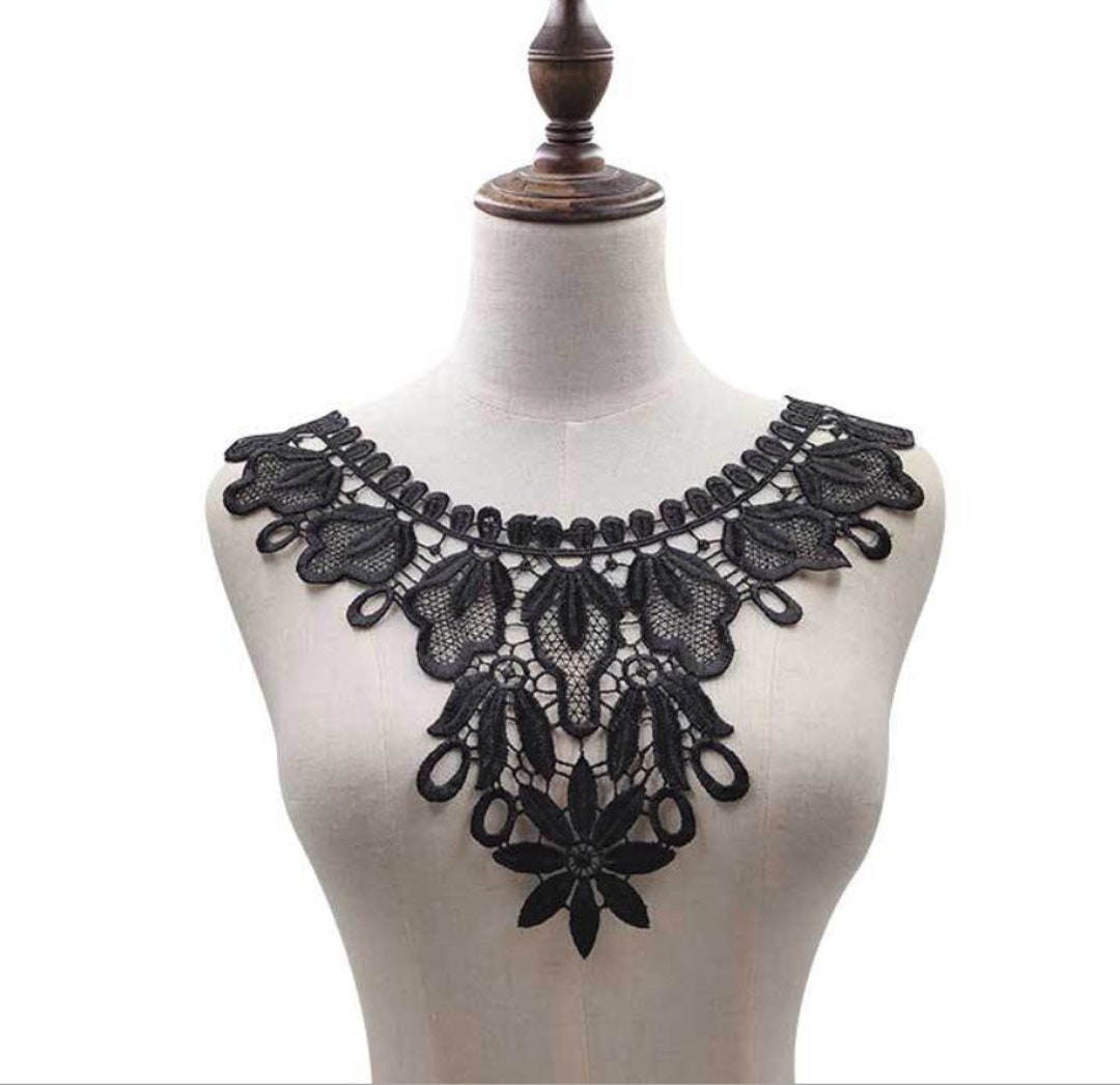 Lace Collar Applique, Flower Patch, Embrodiered Aplique, Vintage Style ...