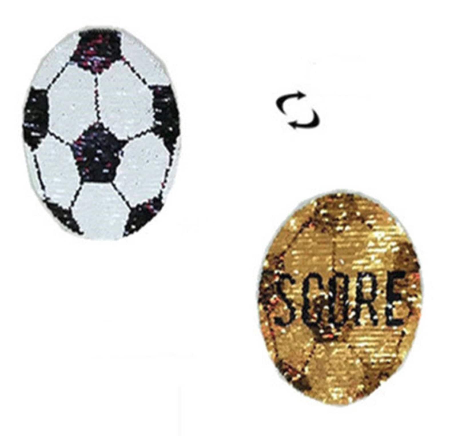 Flip Sequined the Soccer Ball Patch, Sew on Applique Sticker for ...