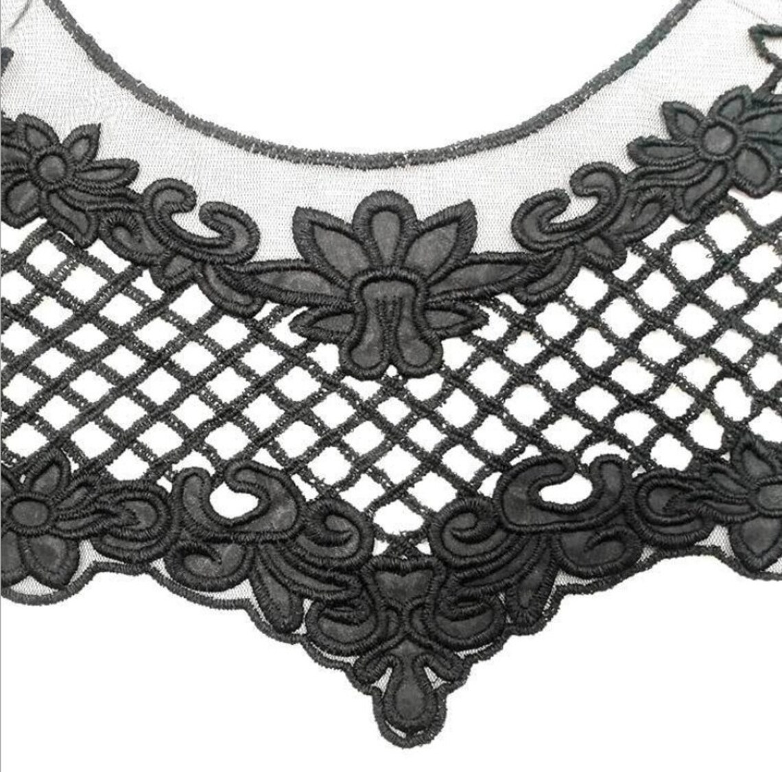 Lace Collar Applique Floral Applique Embrodiered Aplique - Etsy