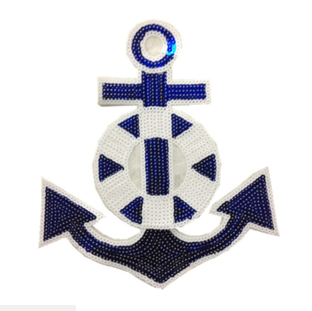 Sequined Anchor Patch, Iron on Patches Sew on Applique Sticker for ...