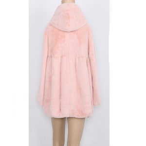 Faux Rabbit Fur Mid Length Coat Pink - Etsy