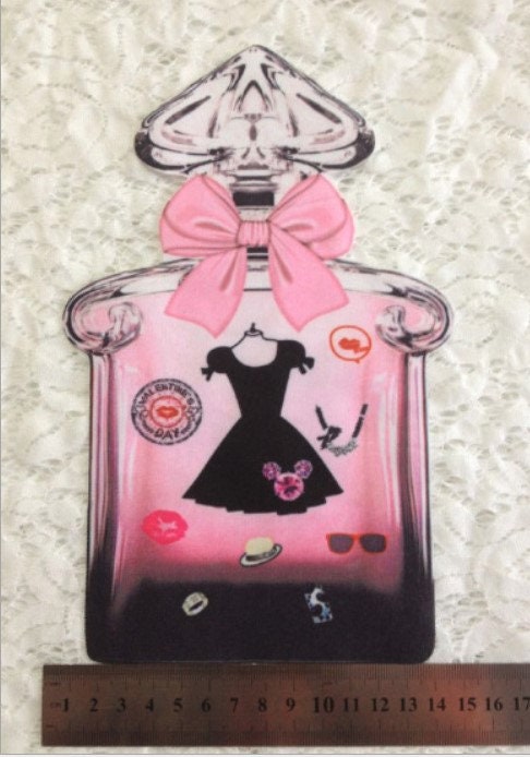 Pink Perfume Bottle Patches Iron on Applique Sticker for - Etsy