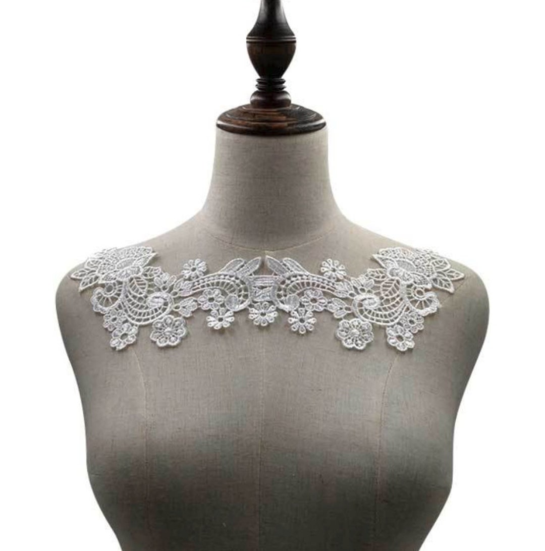 Lace Collar Applique Floral Applique Embrodiered Aplique - Etsy