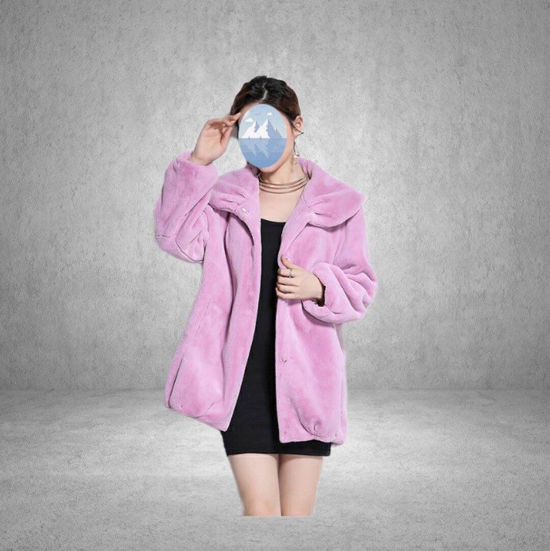 Faux Rex Rabbit Fur Short Coat Violet - Etsy