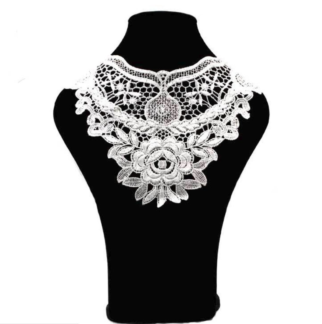 Lace Collar Applique Floral Applique Embrodiered Aplique - Etsy