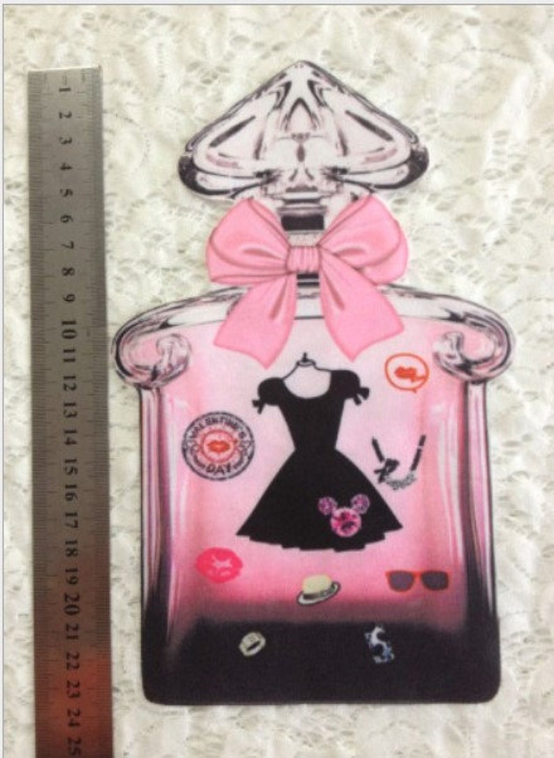 Pink Perfume Bottle Patches Iron on Applique Sticker for - Etsy