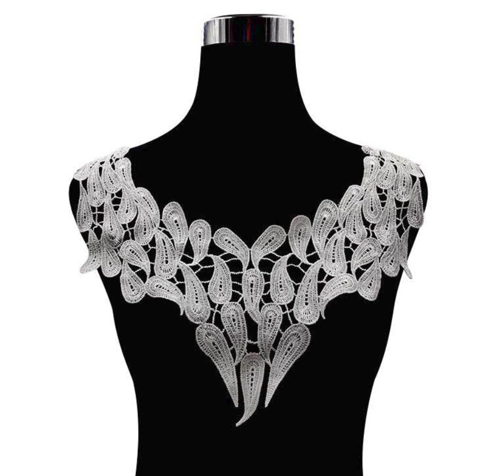Lace Collar Applique, Floral Applique, Embrodiered Aplique, Bridal ...